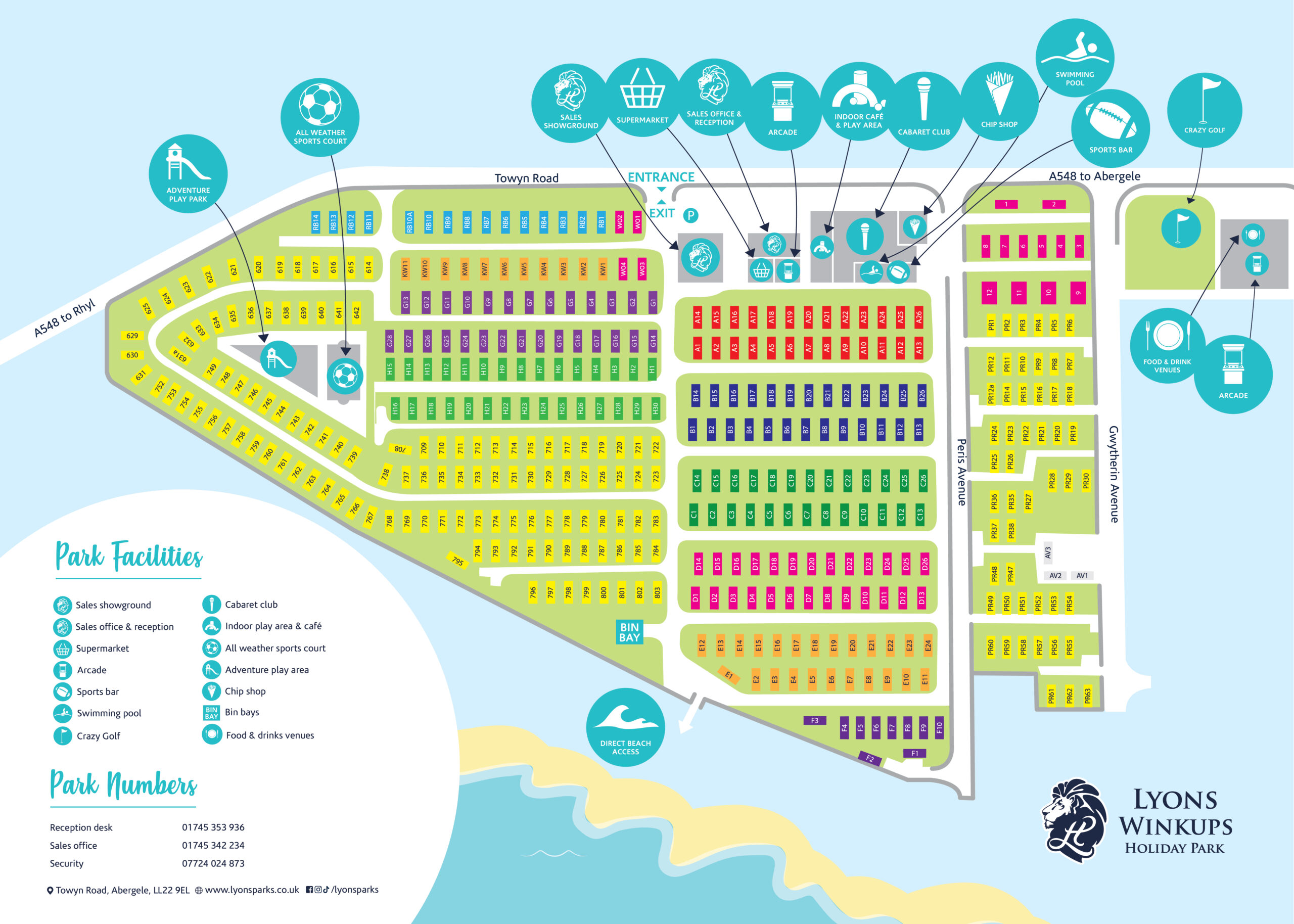 Holiday Park Maps | Lyons Holiday Parks